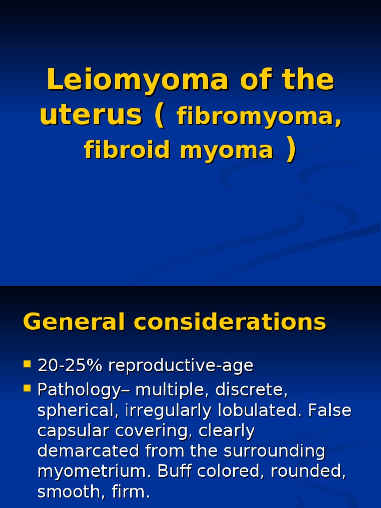 Leiomyoma of The Uterus | PDF | Ovarian Cancer | Uterus