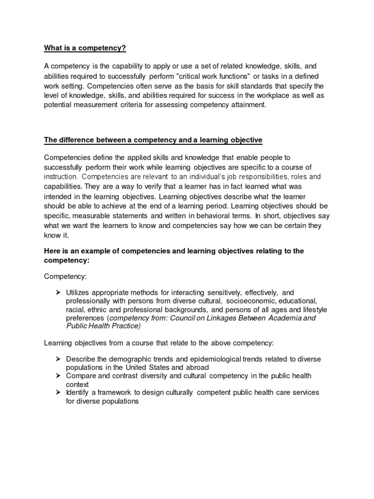 What is a competency and how to write one | PDF | Competence (Human ...