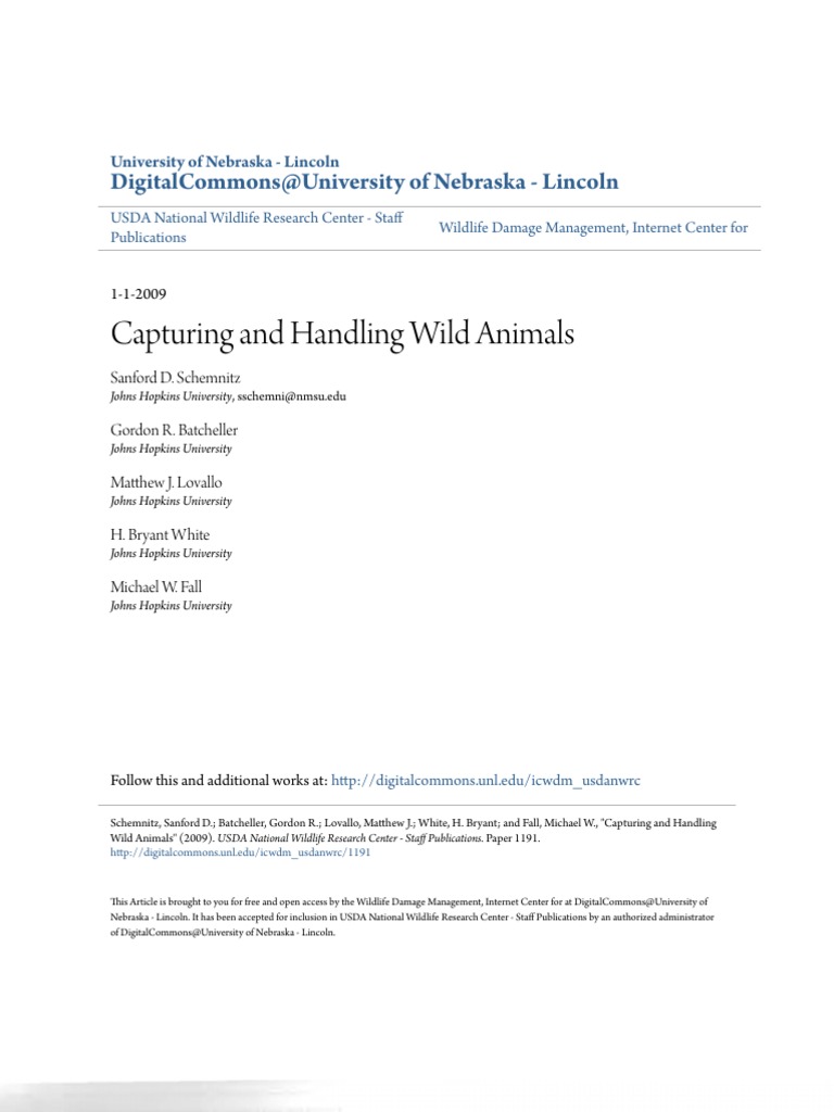 Capturing and Handling Wild Animals PDF | PDF | Birds | Tetrapods