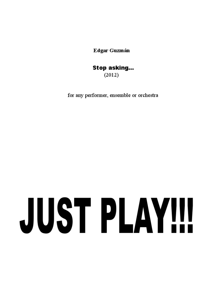 Edgar Guzmán: Stop Asking... (2012) | PDF