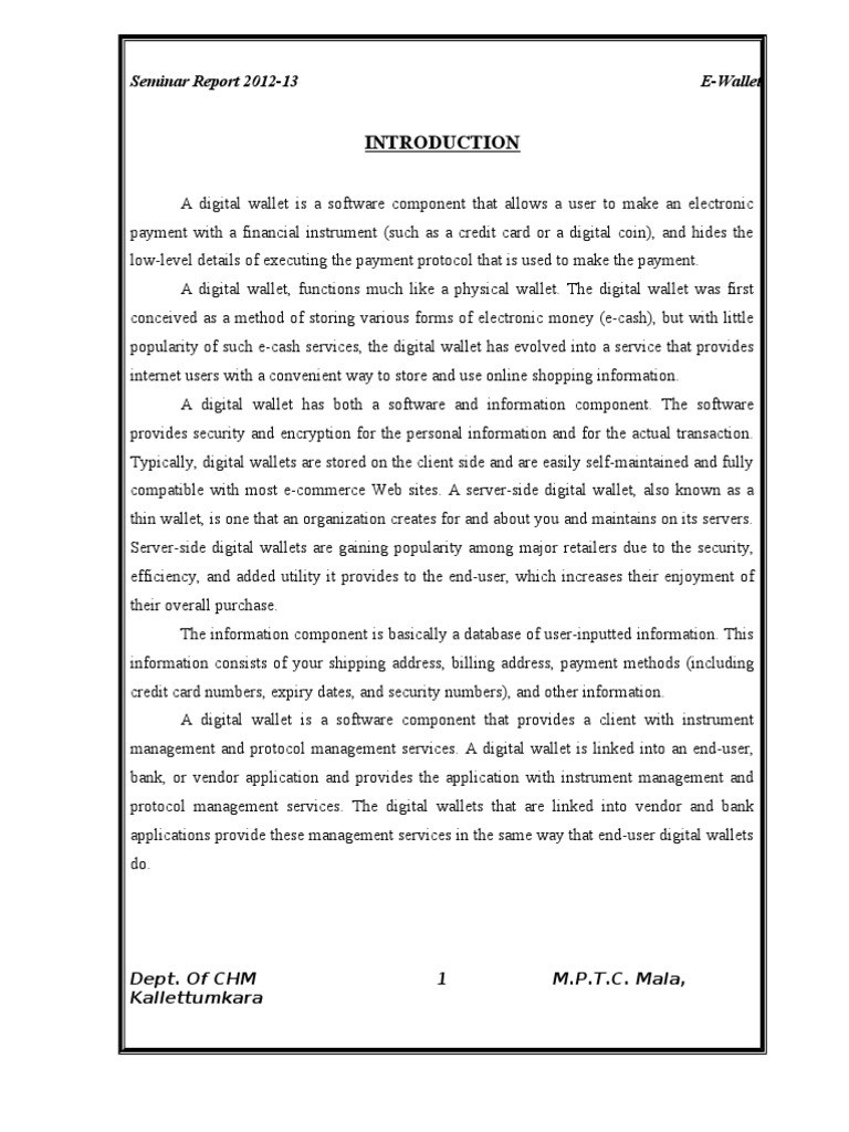 E Wallet Report | PDF | Computing | Information Technology Management