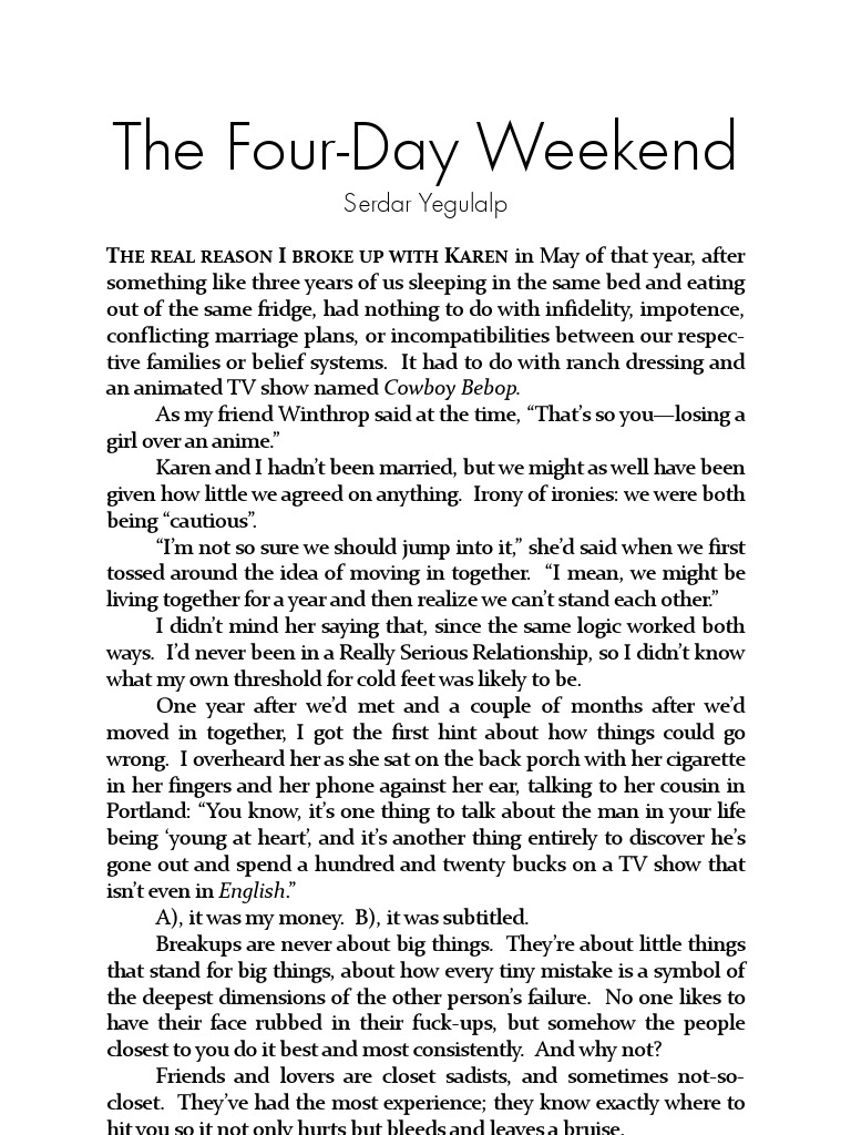 The Four-Day Weekend (Excerpt) | PDF | Leisure