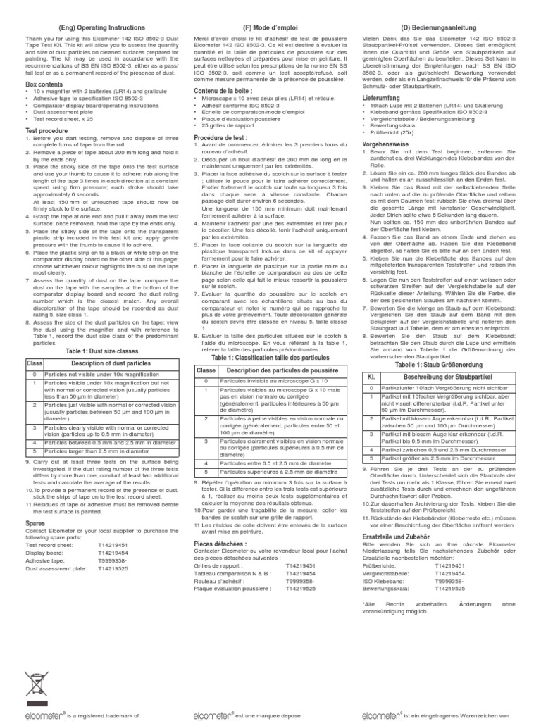 Elcometer 142 ISO 8502-3 Dust PDF | PDF | Nature