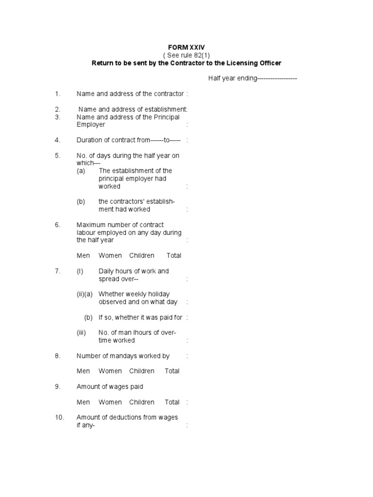 Half Yearly Return Form XXIV Guide | PDF