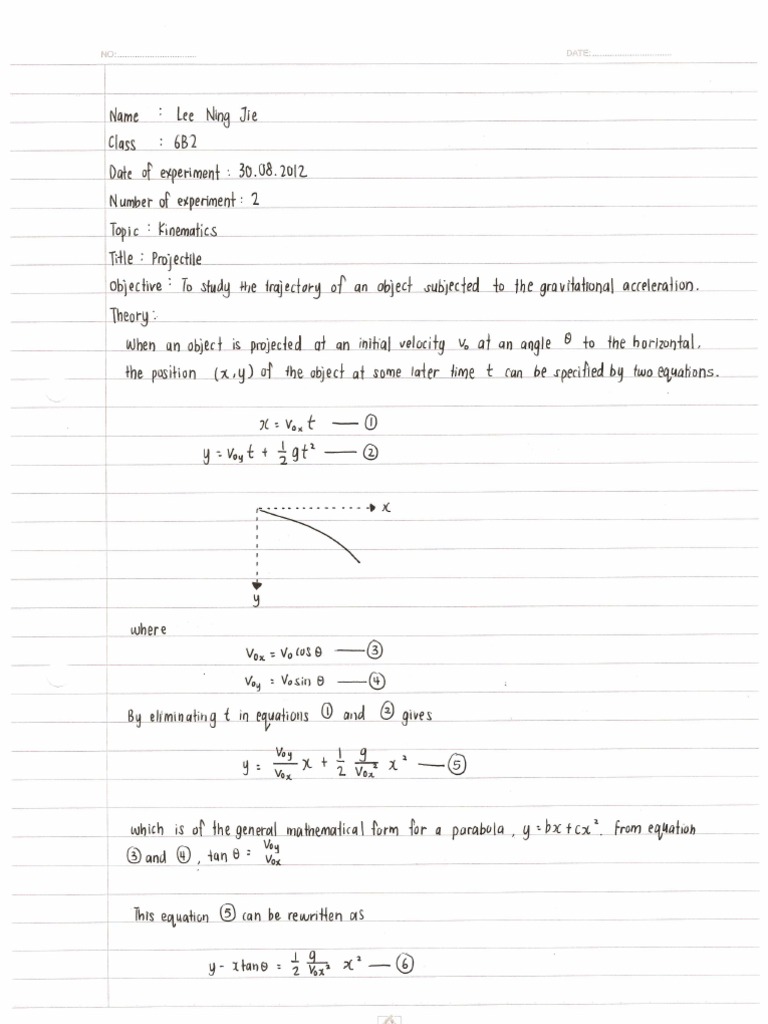 STPM Physics Experiment 2 Projectile (First Term) 2012 | PDF | Language ...