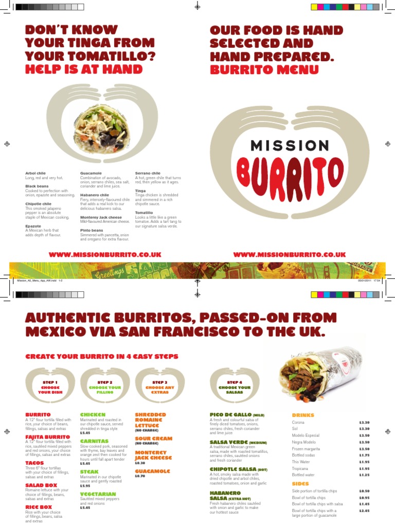 Burrito Lovers' Menu Guide | PDF