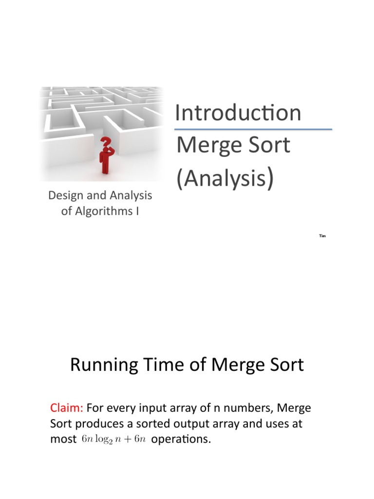 Merge Sort Analysis by Roughgarden | PDF
