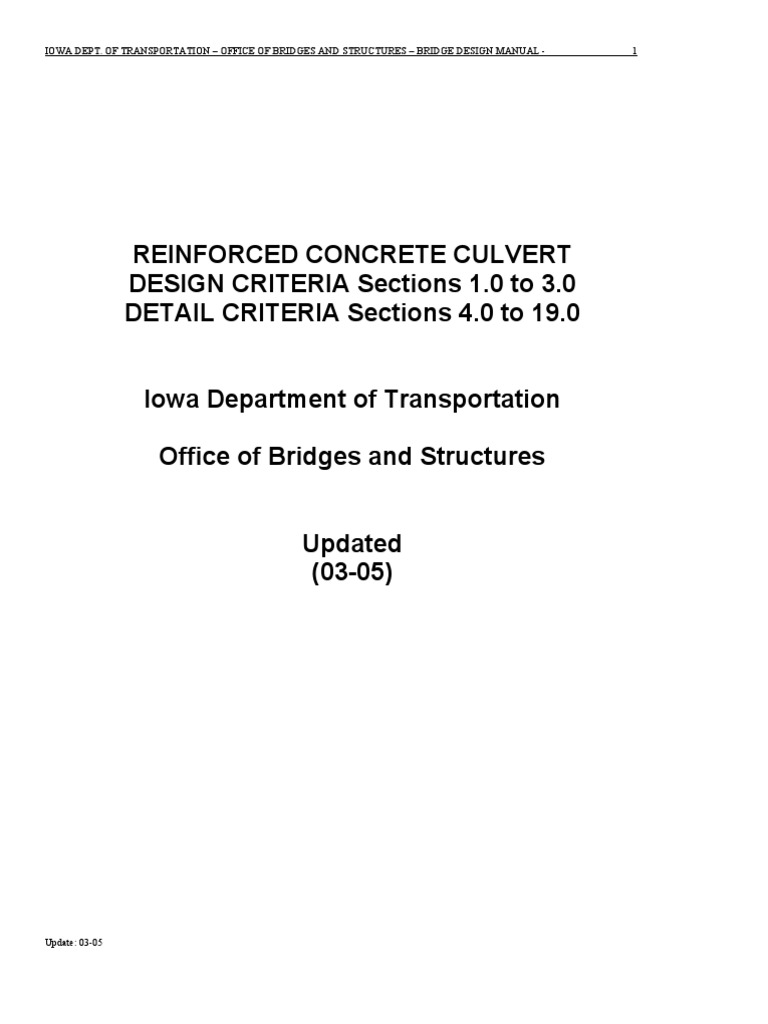 Culvert Design Criteria Guide | PDF | Foot (Unit) | Pressure