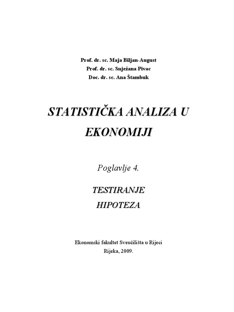 Testiranje Hipoteze | PDF