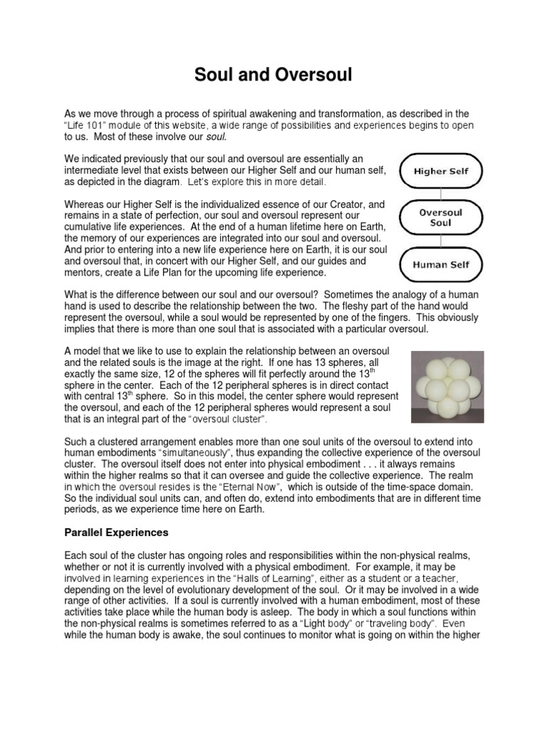 The Soul - Oversoul, What Is The Difference Between Them | PDF ...