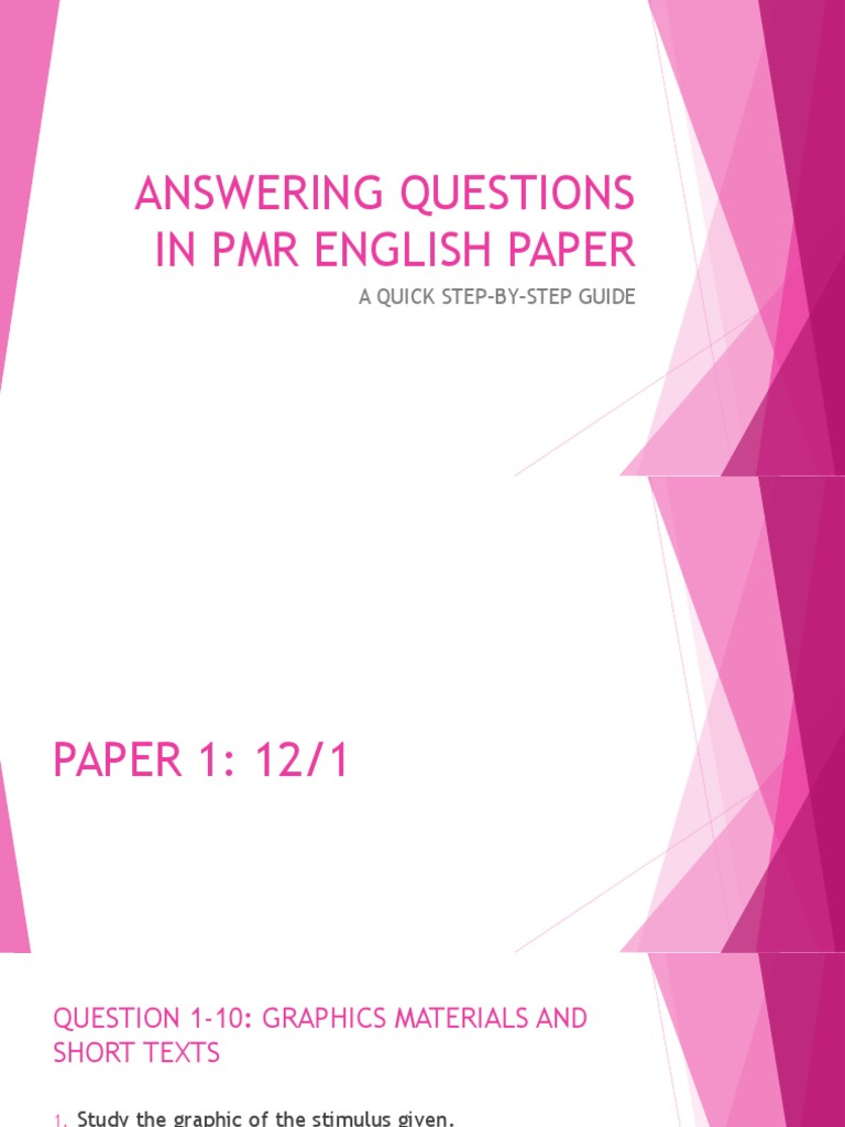 PMR English Exam Preparation Guide | PDF | Essays | Semiotics