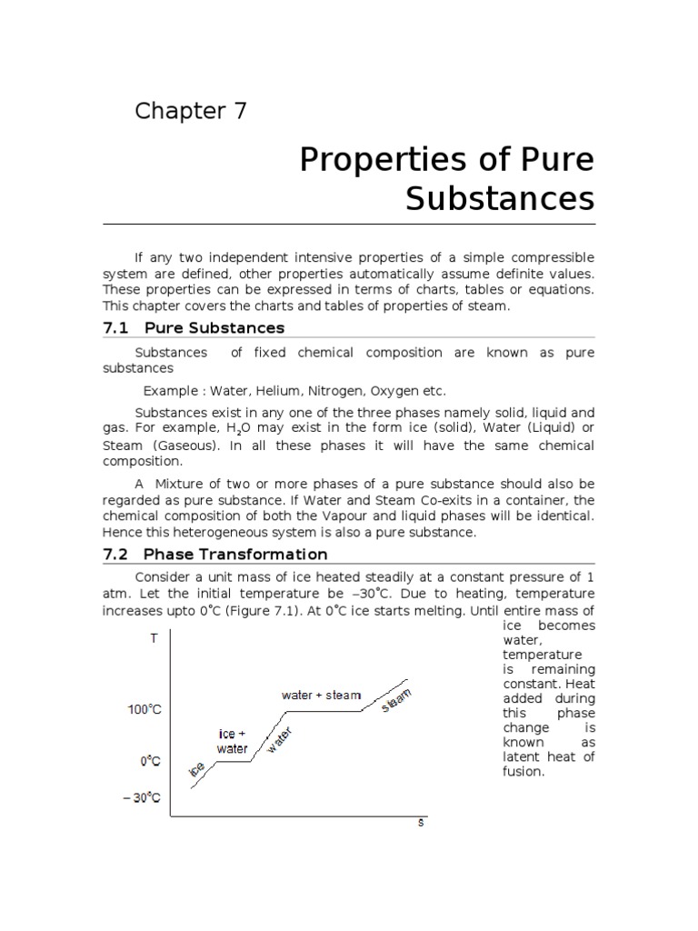 Chapter 7 Pure Substance | PDF | Phase Diagram | Phase (Matter)