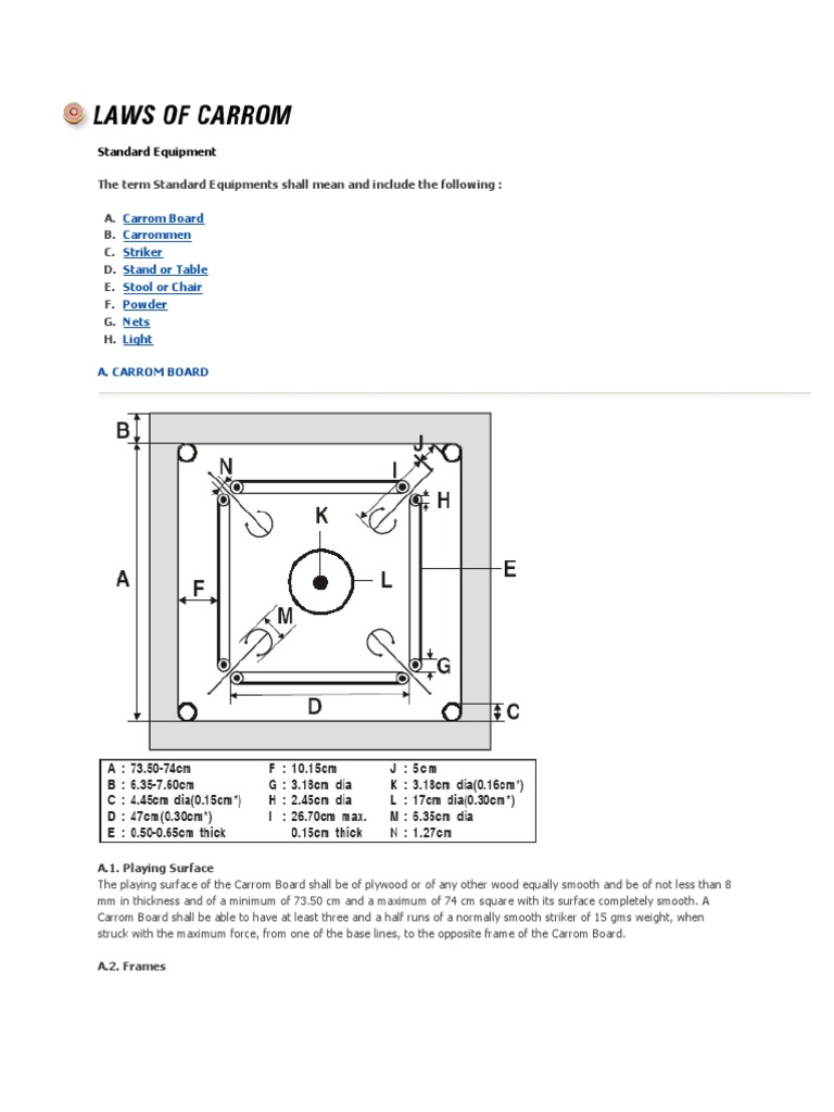 Rules of Carrom | PDF | Referee | Chair