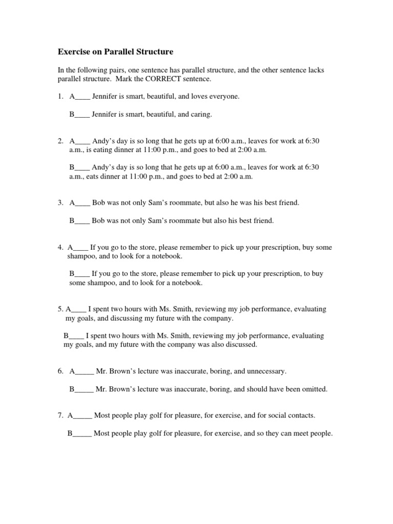 Parallel Sentence | PDF | Language Arts & Discipline