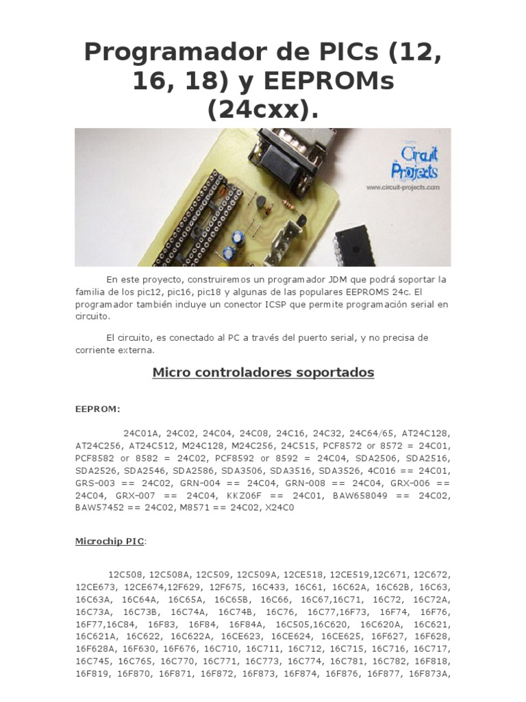 Programador de Pics | PDF | Placa de circuito impreso | Ingeniería ...