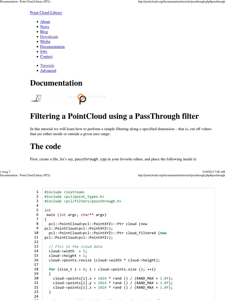 Documentation Point Cloud Library Pcl Pdf Computer Programming Software
