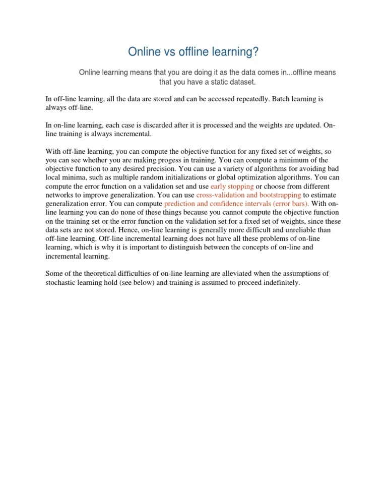 Online Vs Offline Learning | PDF