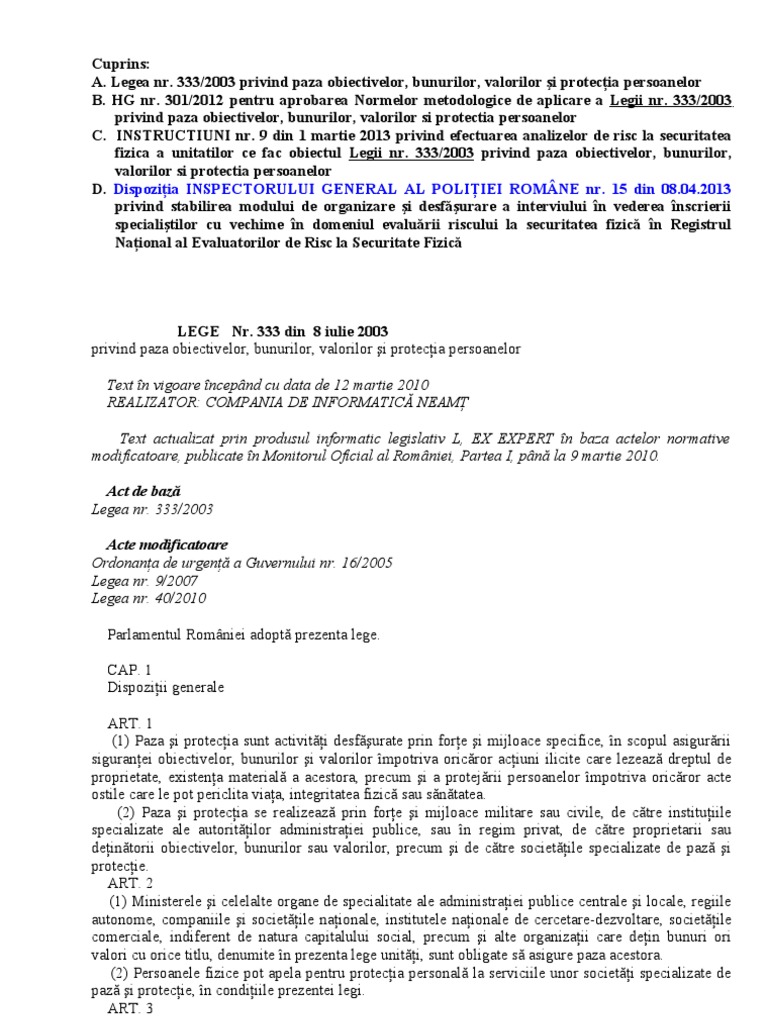 Legislatie Ordine Publica | PDF
