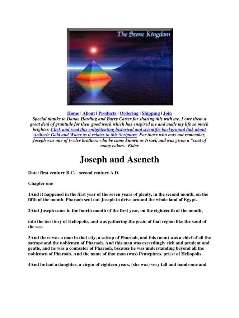 Joseph and Aseneth | Jacob | Sin
