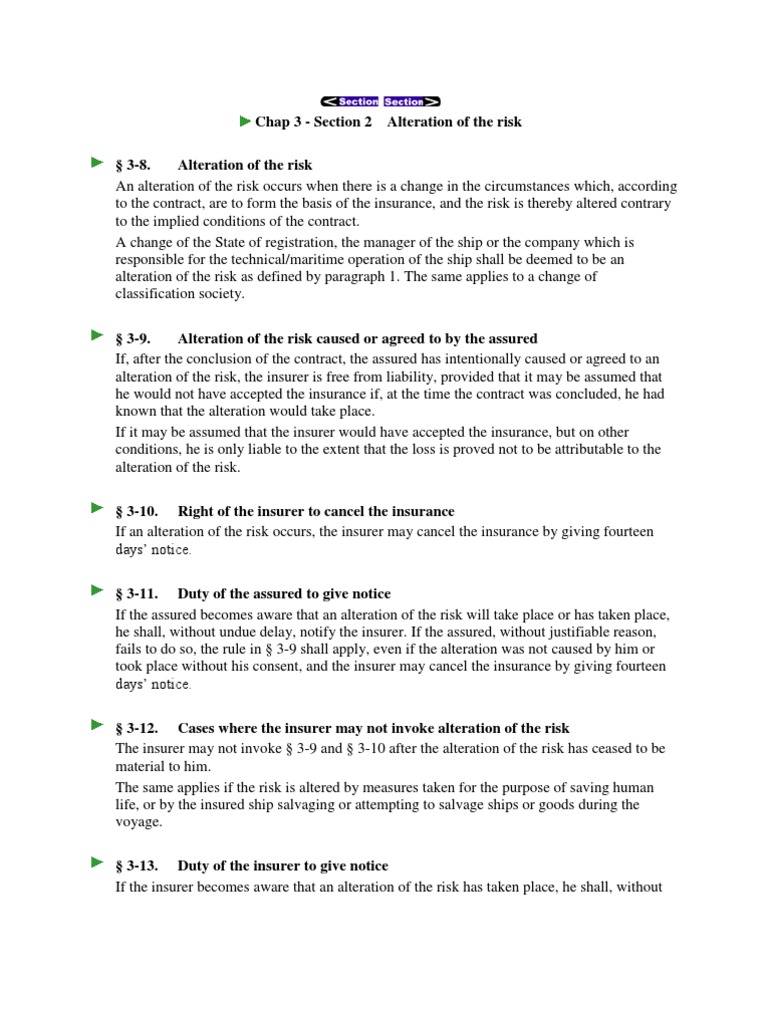 Alteration of Risk | PDF | Insurance | Risk