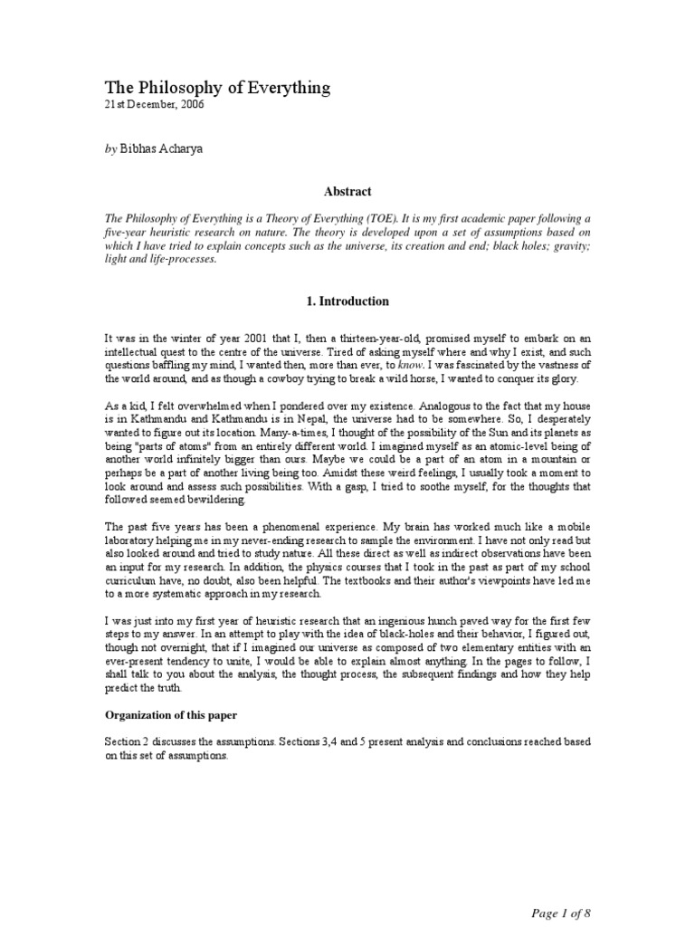 The Philosophy of Everything | PDF | Black Hole | Universe