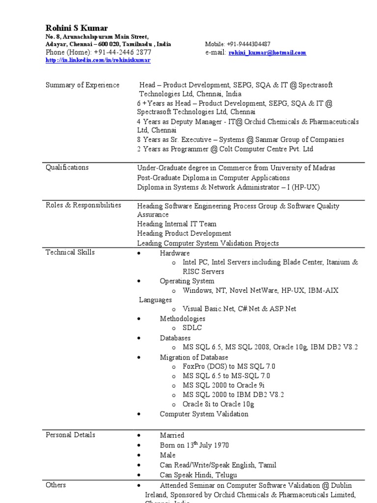 Rohini Resume | PDF | Sap Se | Operating System