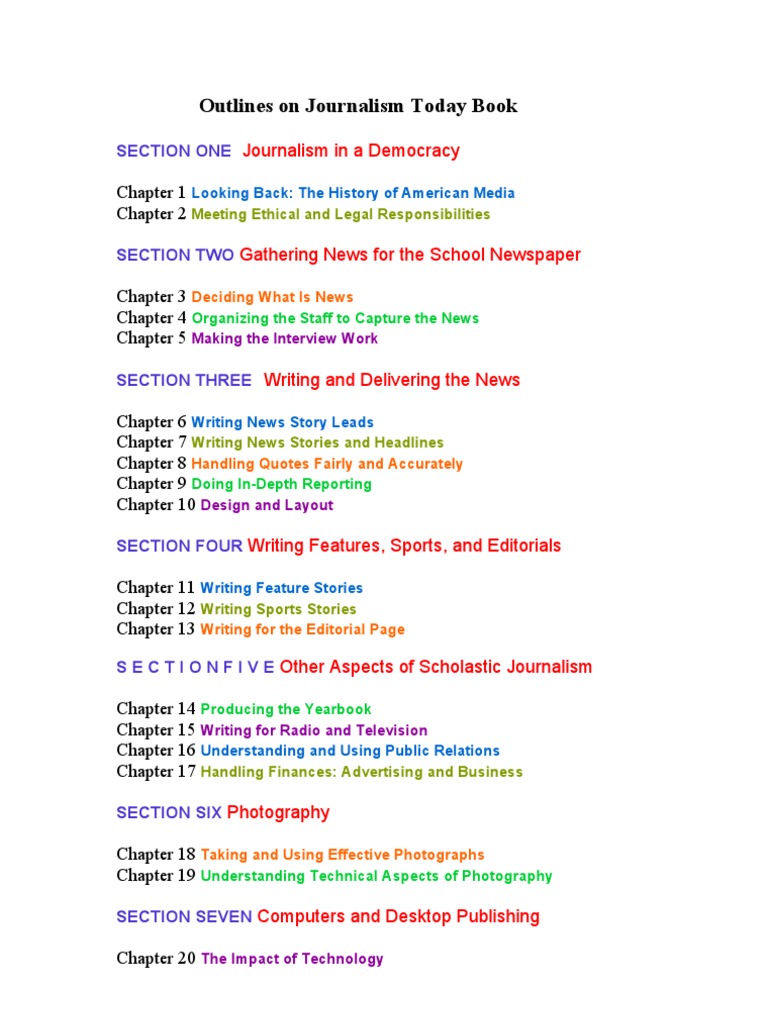 Outlines On Journalism Today Book | PDF | Social Science