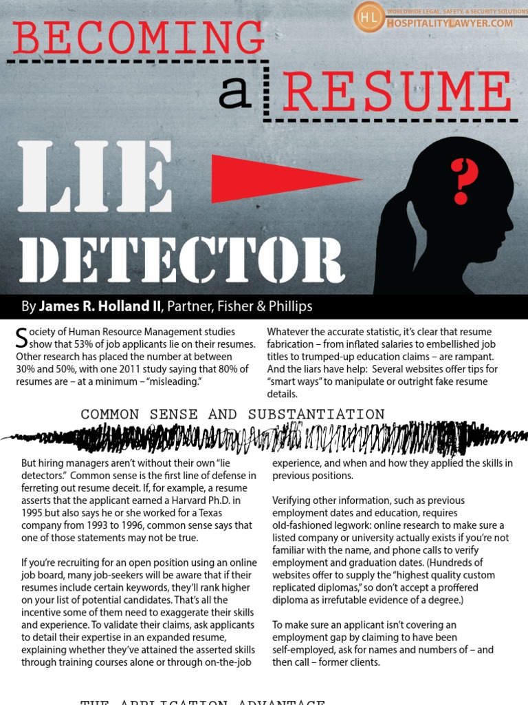 Become A Resume Lie Detector | PDF | Résumé | Lie