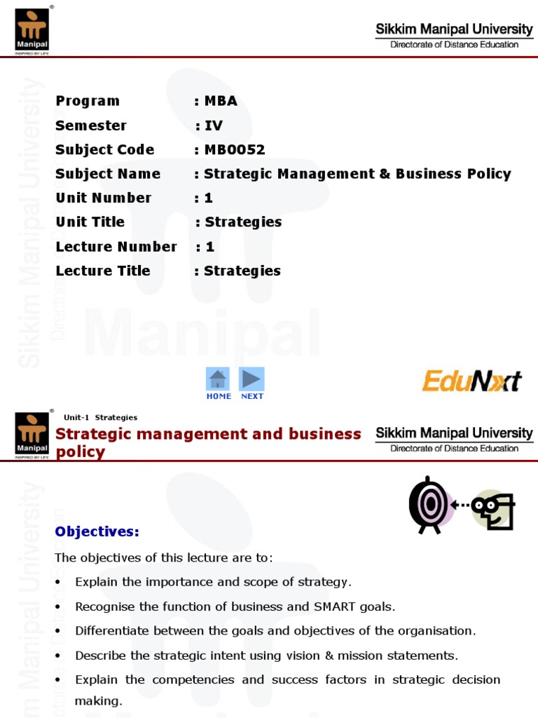SM - Unit 1 - PPT | PDF | Strategic Management | Swot Analysis