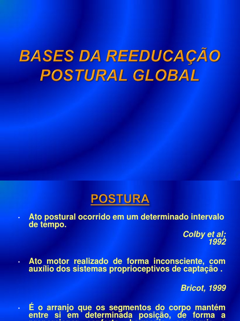 Análise da postura corporal e do método de reeducação postural global ...