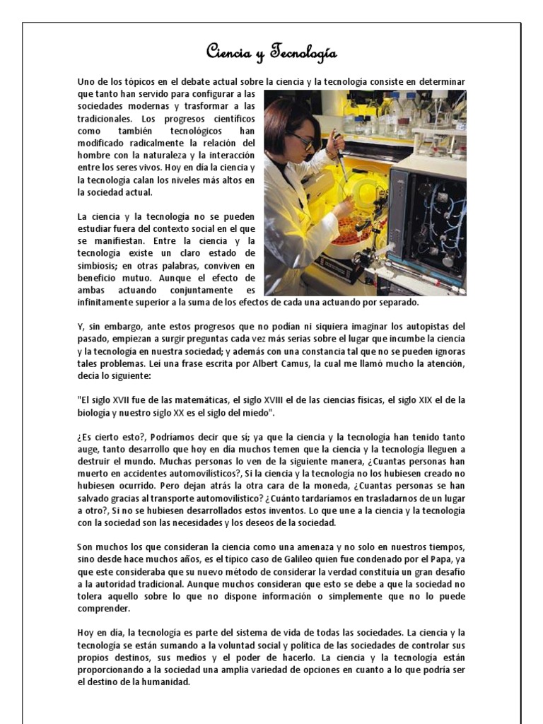 Ciencia y Tecnología | PDF | Science | Sociedad