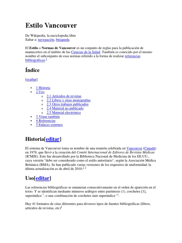 Estilo Vancouver | PDF