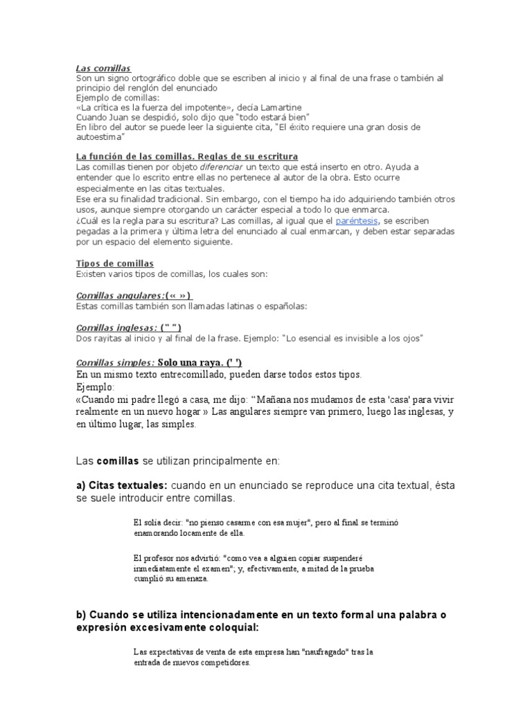 LAS Comillas | PDF | Comillas | Texto