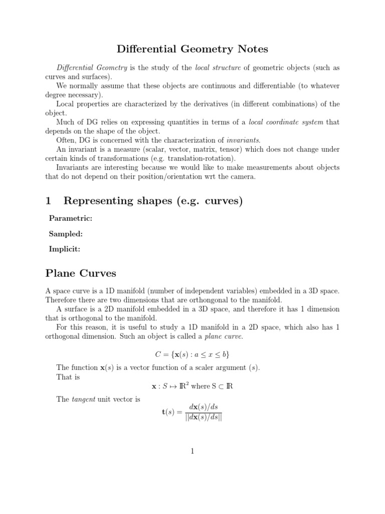 Geom Notes | Download Free PDF | Curvature | Manifold