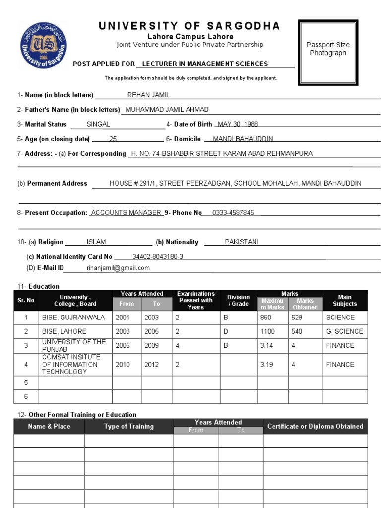 Job Application Form Teachers | PDF | Academic Term | Employment