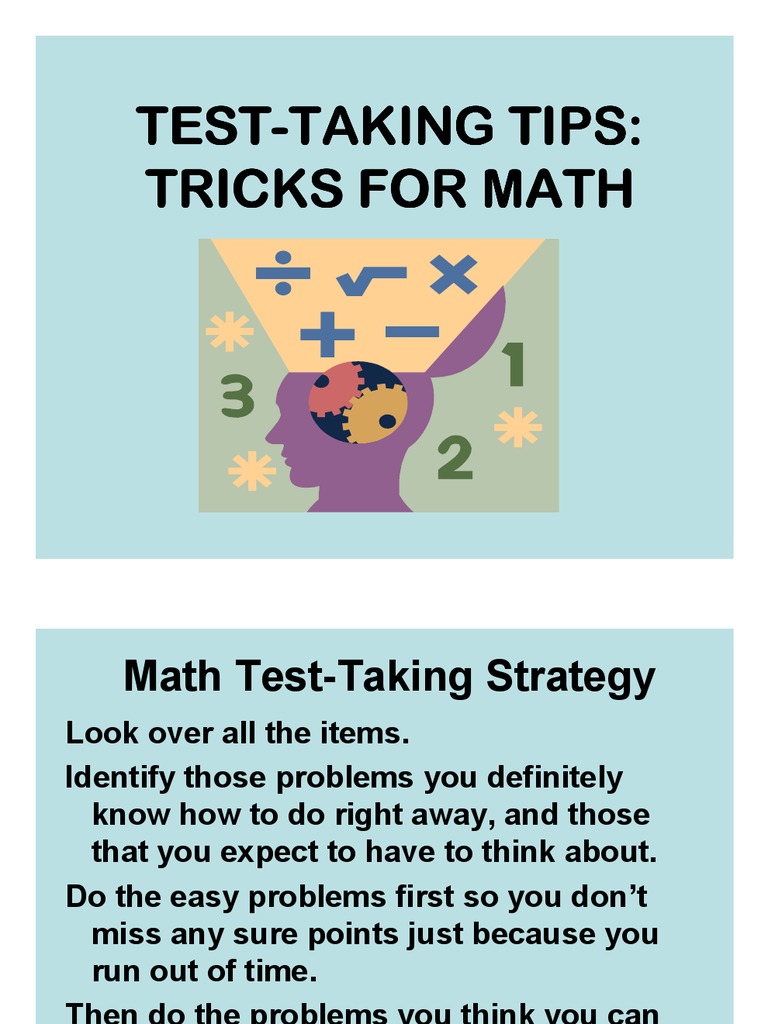 Proficiency Test Math Tips | PDF