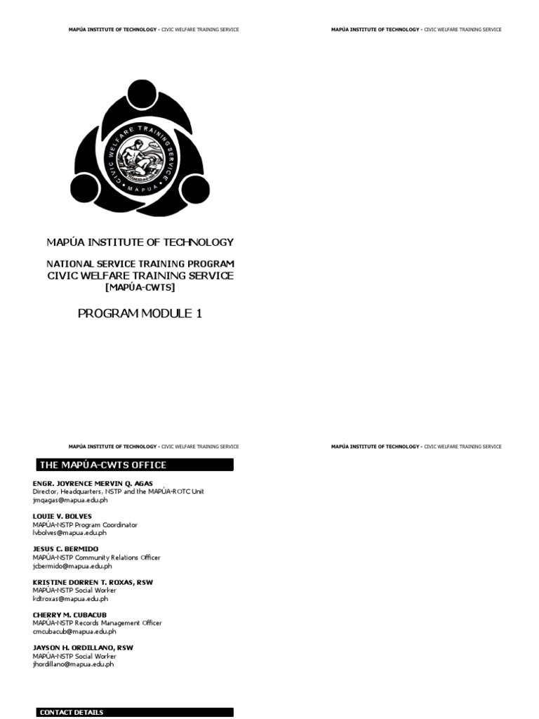Mapua-Cwts1 Program Module1 (Ay12-13) | PDF | Corporate Social Responsibility | Literacy