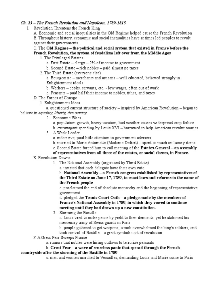 French Revolution & Napoleon Overview | PDF | Napoleon | Reign Of Terror