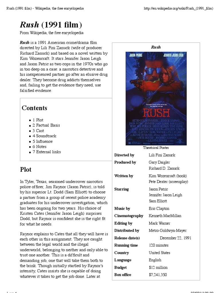 Rush (1991 Film) - Wikipedia, The Free Encyclopedia | PDF | Prosecution ...