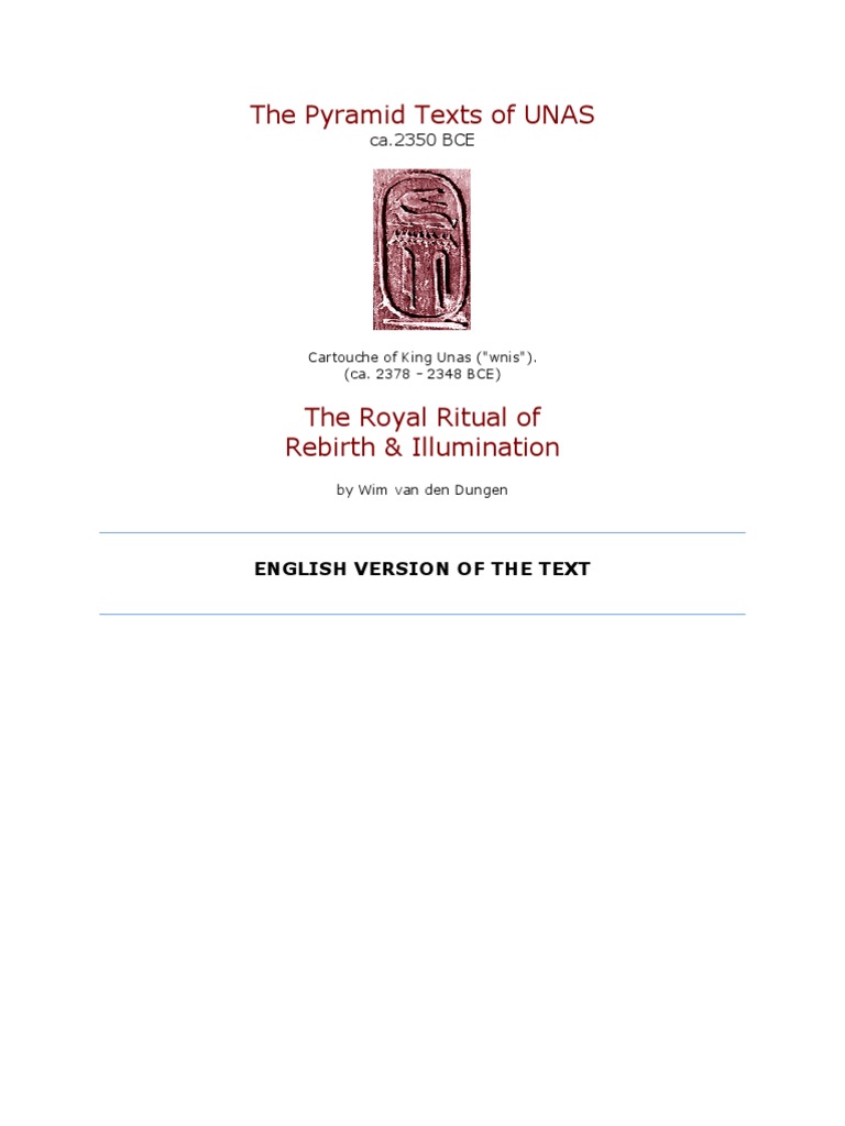 The Pyramid Texts of UNAS | Download Free PDF | Osiris | Horus