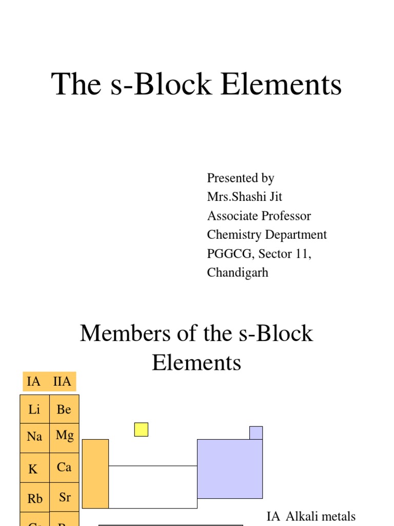 The S-Block Elements | Download Free PDF | Hydroxide | Solvation