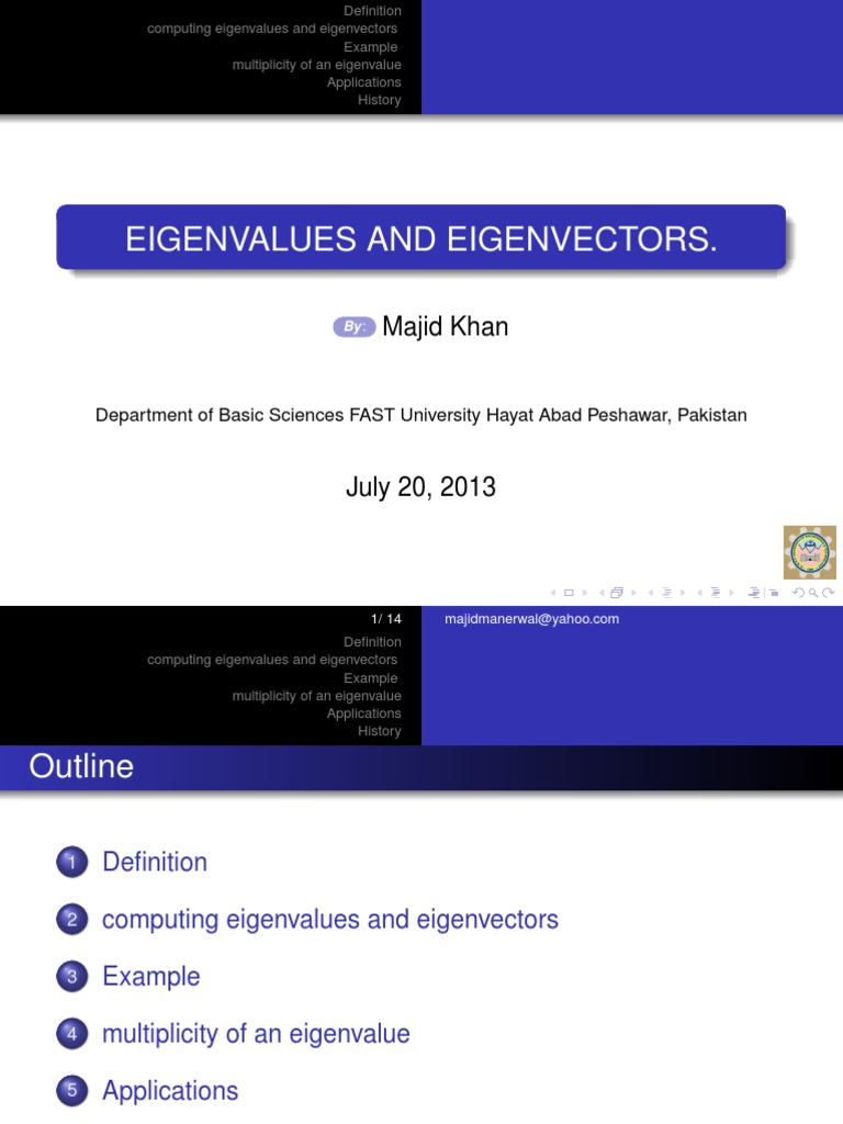 Eigenvalues and Eigen Vectors | PDF | Eigenvalues And Eigenvectors | Abstract Algebra