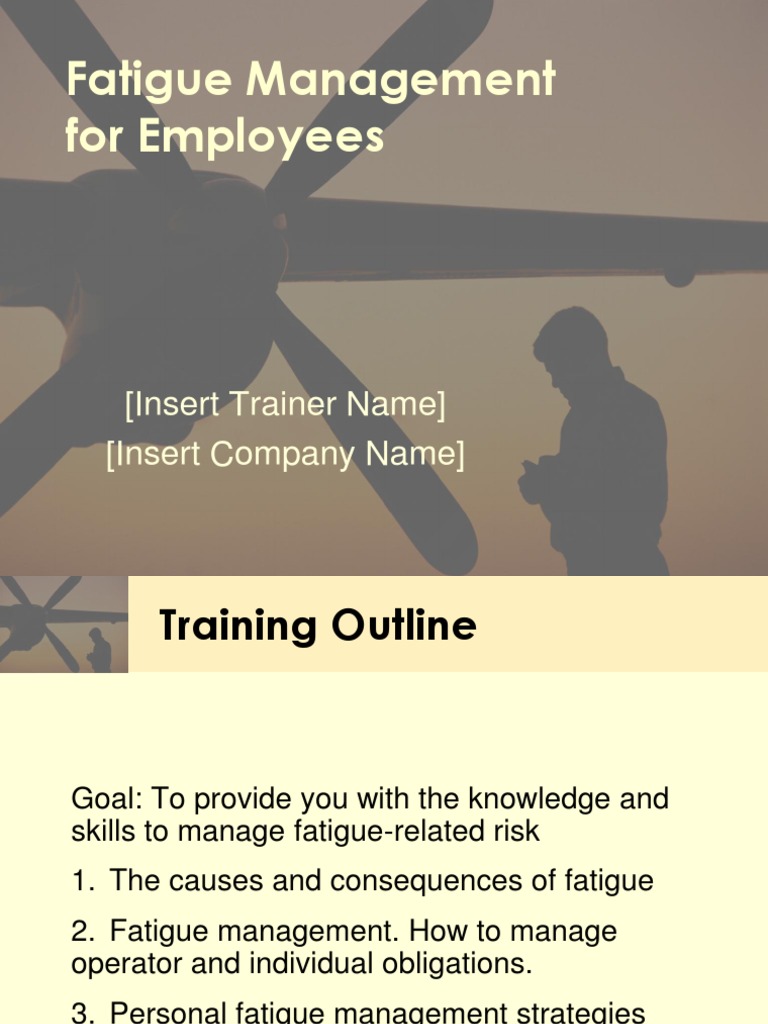 Employee Fatigue Management Training Guide | PDF | Shift Work | Sleep
