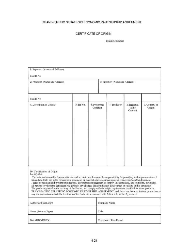 Certificado TPP | PDF | Trans Pacific Partnership | Identity Document