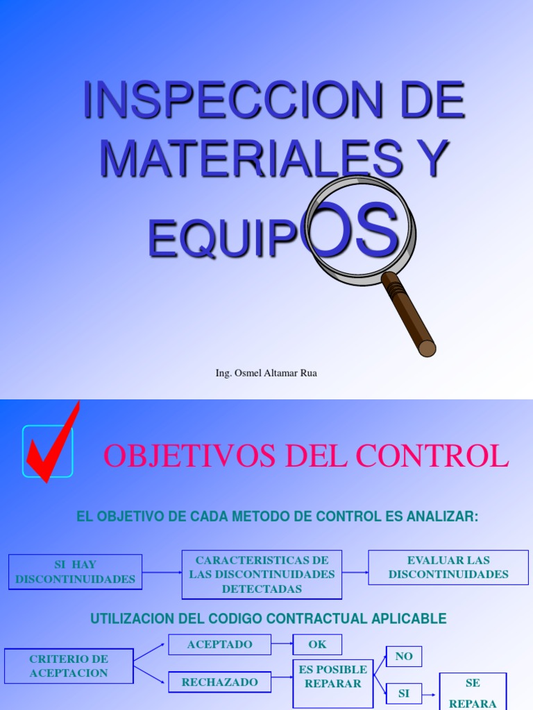 02 Inspeccion de Materiales Y Equipos | PDF | Pruebas no destructivas ...
