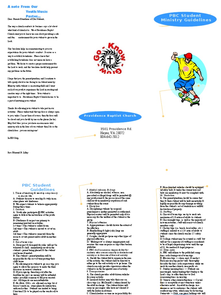 PBC Student Guidelines WORD | PDF | Vehicles | Clothing