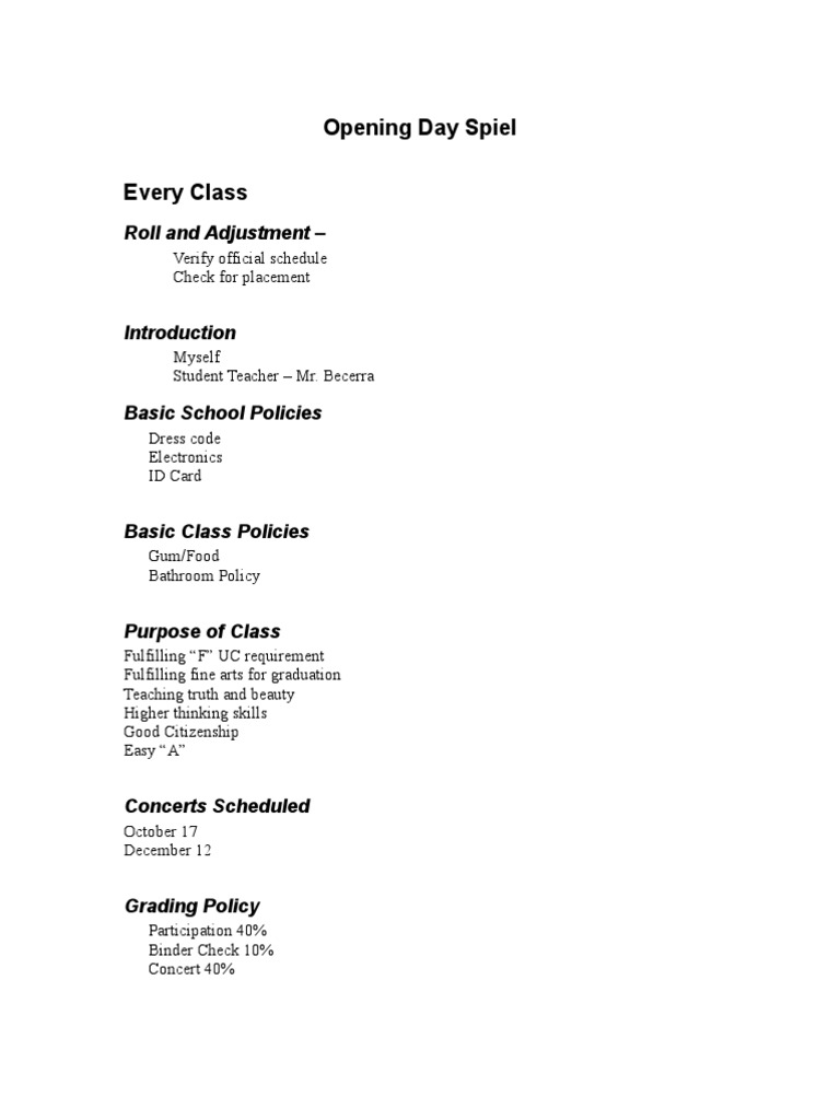 Choir Class Overview and Policies | PDF