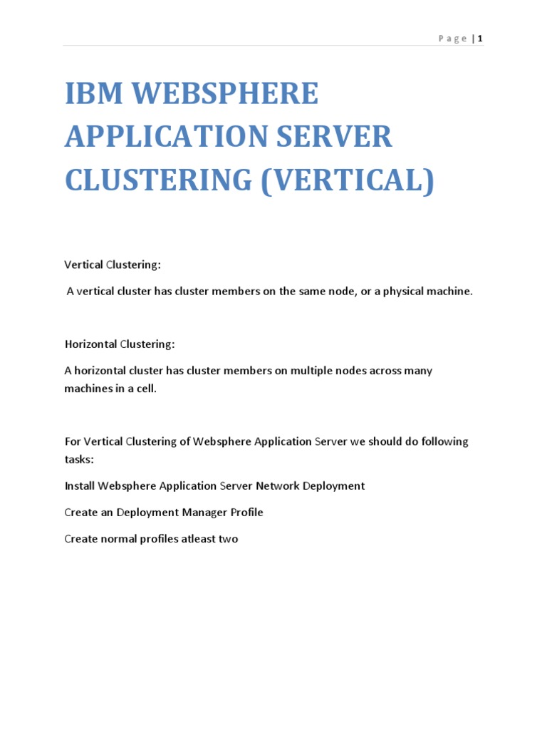 Vertical Clustering in WebSphere Server | PDF | Computer Cluster | Utility Software