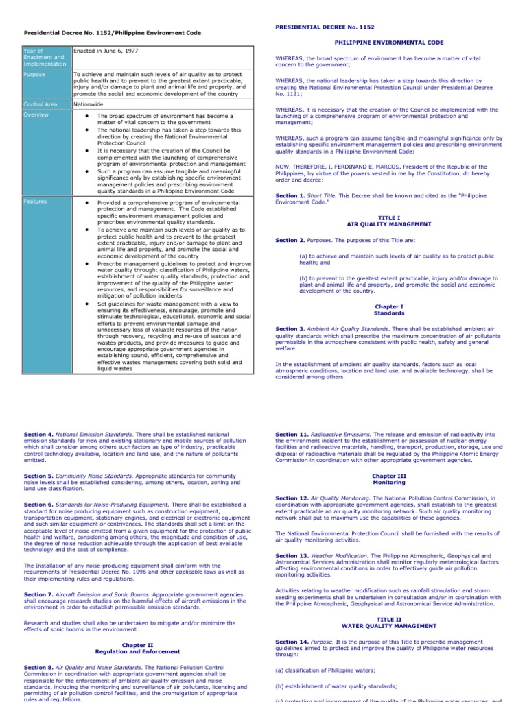 The Philippine Environment Code: A Comprehensive Program for ...