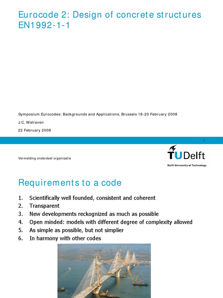 (PPT) Eurocode 2 Design of Concrete Structures EN1992-1-1 (Walraven) | PDF